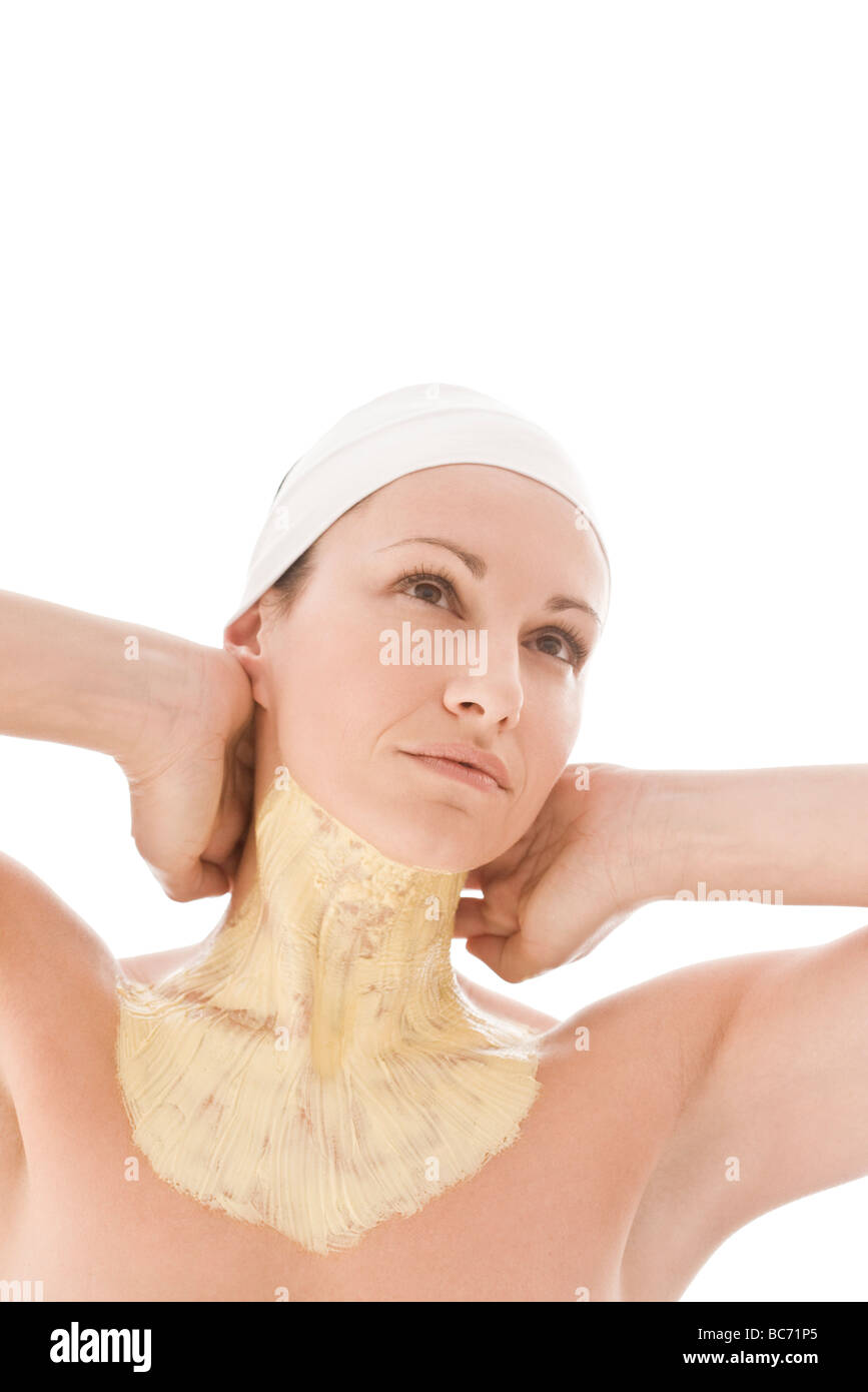 woman with neck mask Stock Photo - Alamy