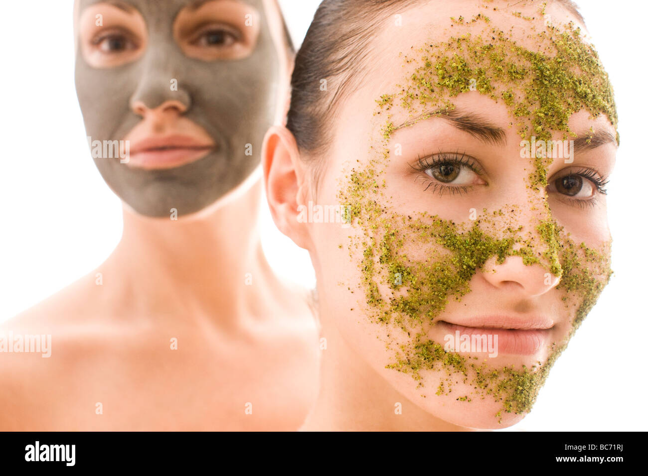 two women wearing facial mask Stock Photo - Alamy
