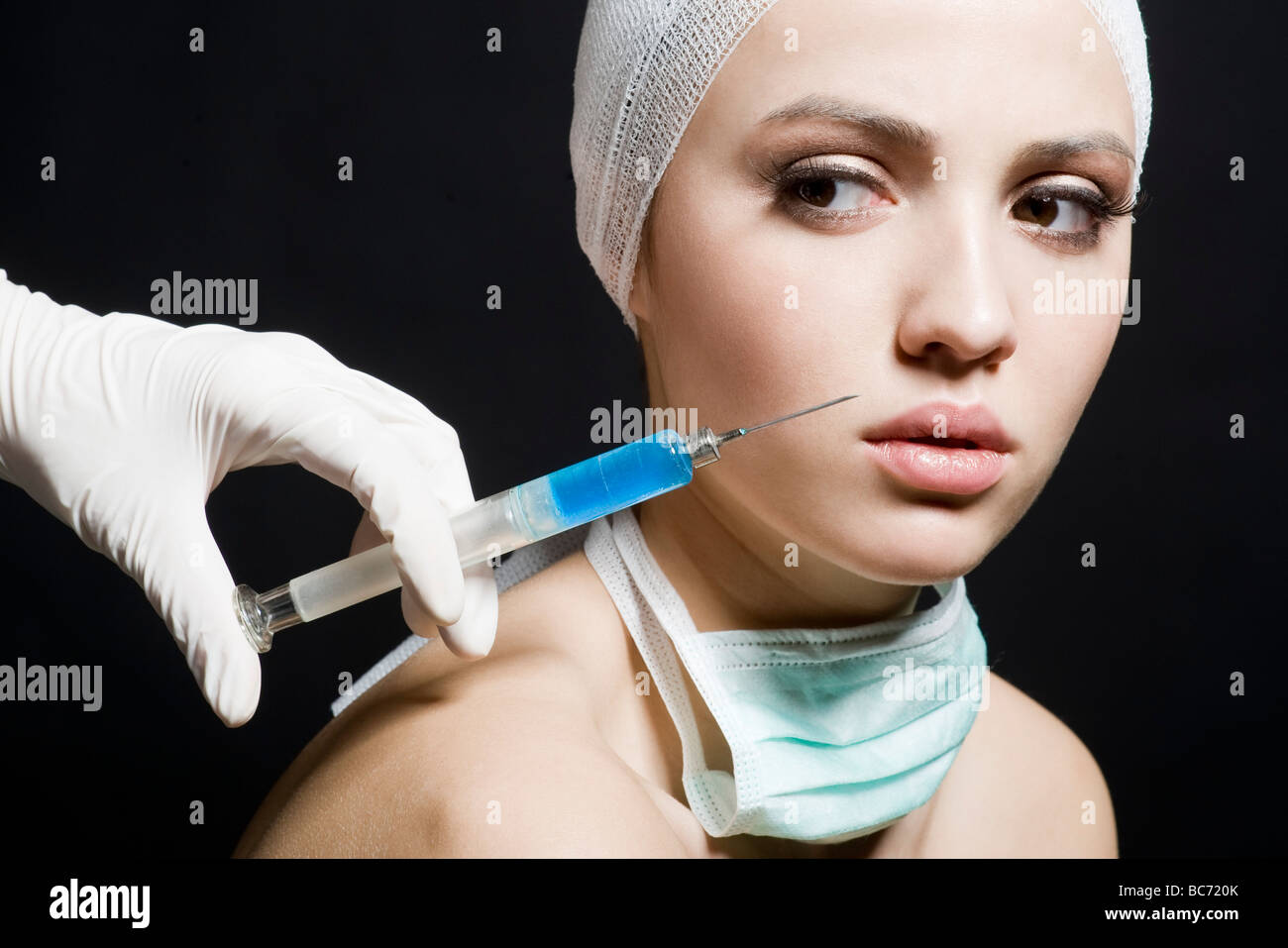 Woman plastic surgery face plaster hi-res stock photography and images ...