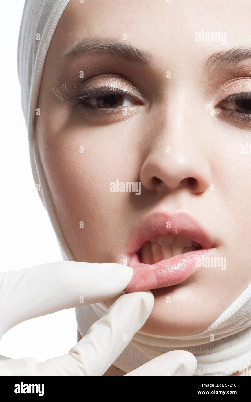 young woman having face exam Stock Photo - Alamy