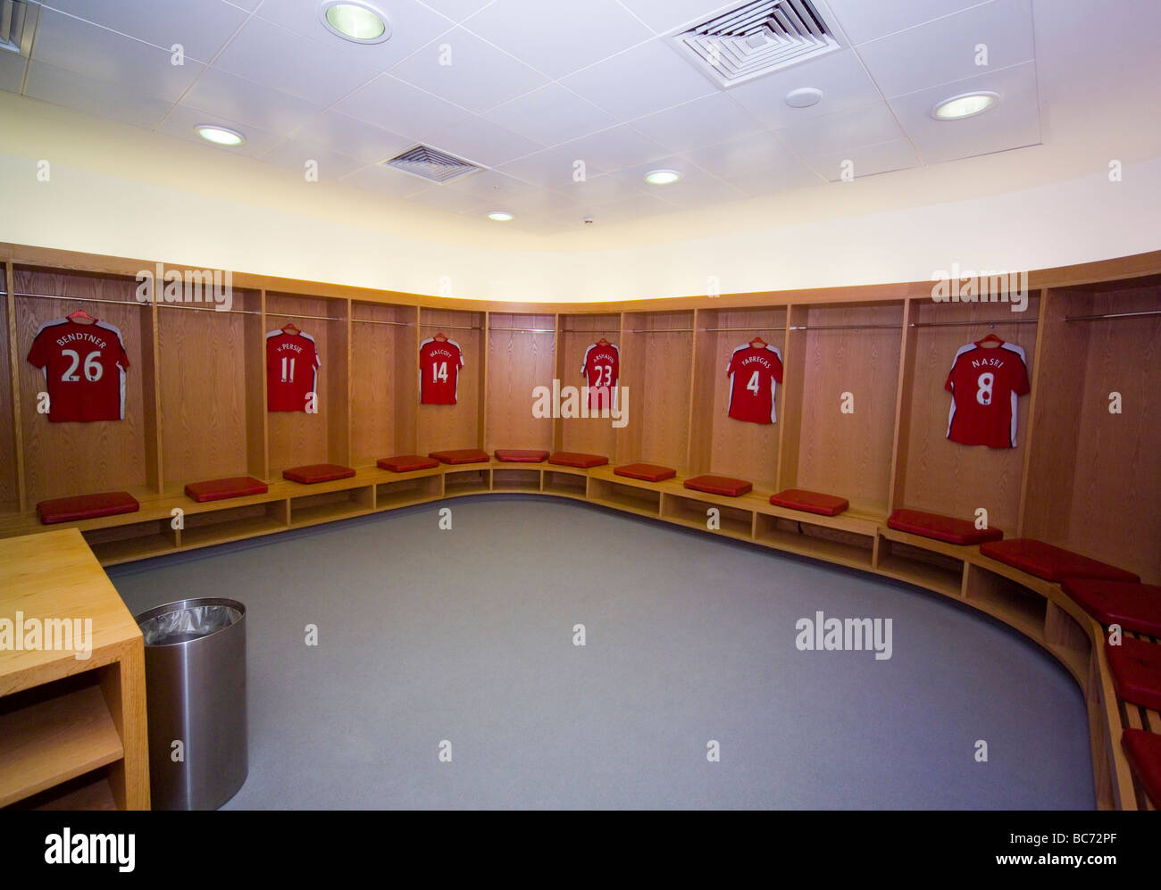 Arsenal changing room Stock Photo - Alamy