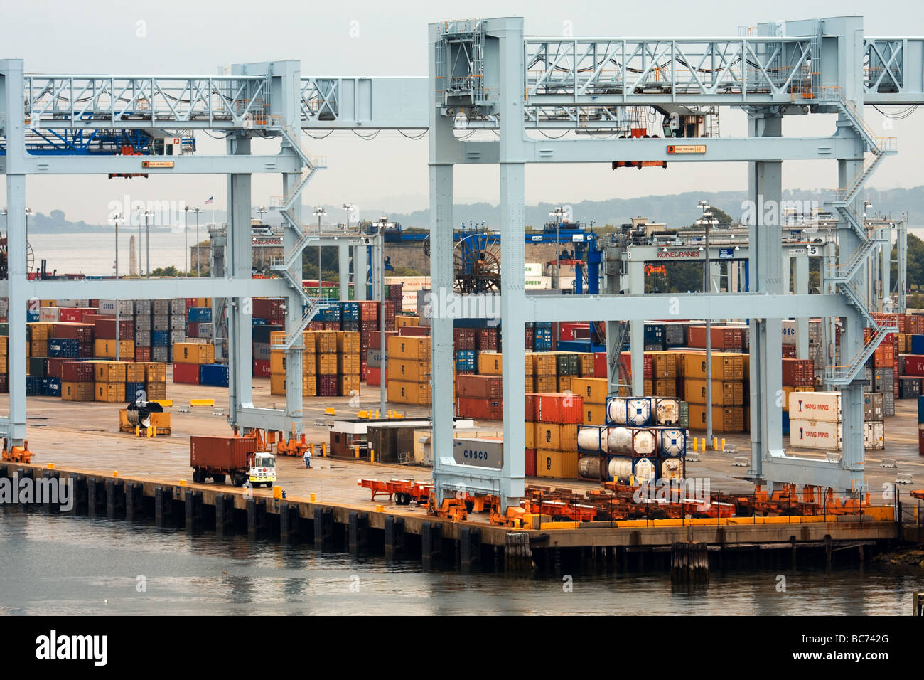 Close up view of a shipping dockyard taken from above Stock Photo - Alamy