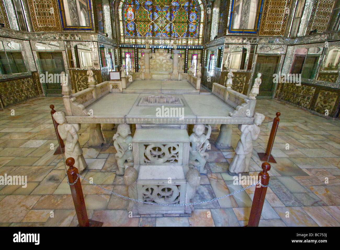 Takht e Marmar Marble Throne in the Iwan Dar ul Hokumeh in Golestan ...