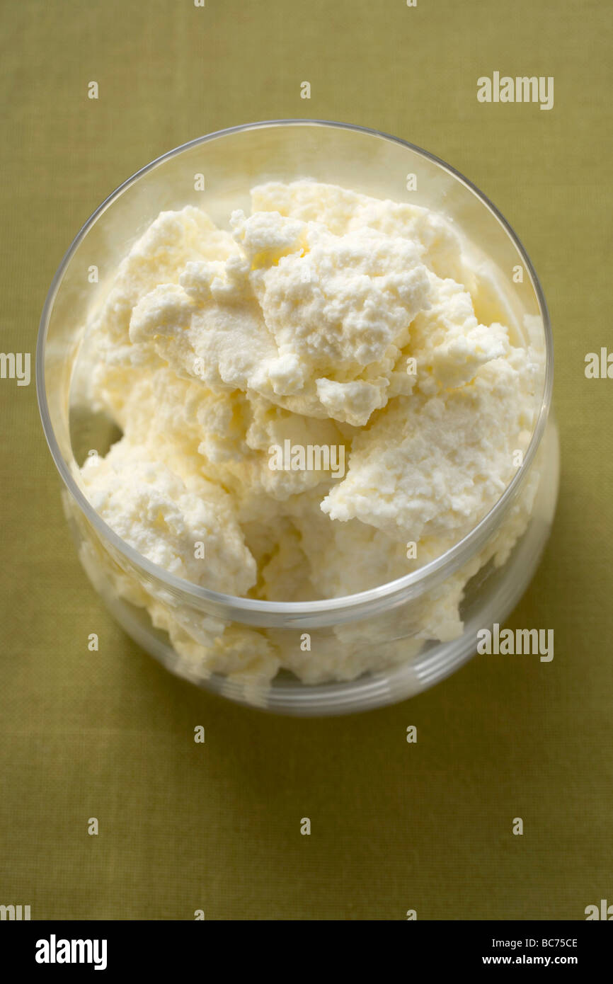 Quark in glass (overhead view Stock Photo - Alamy