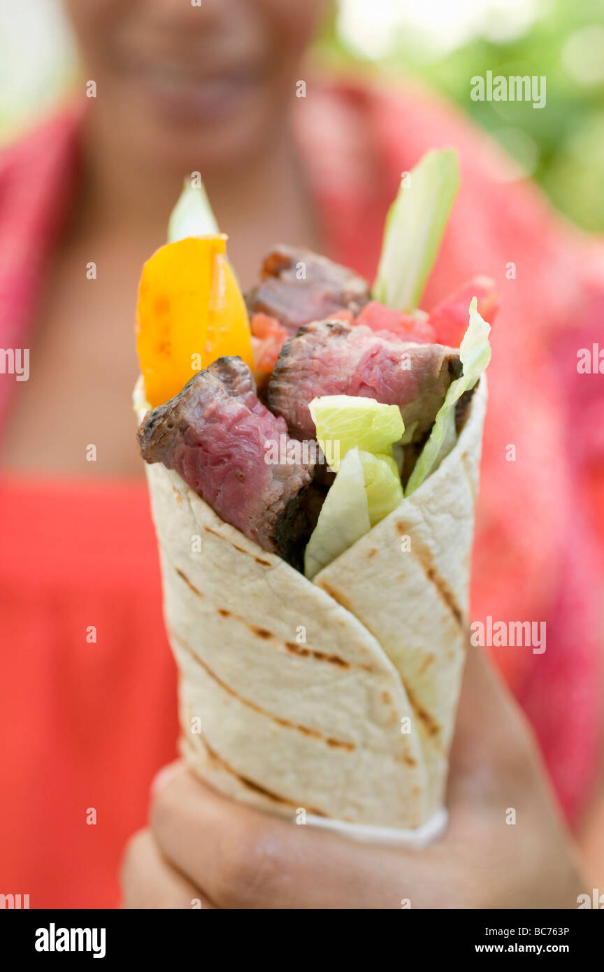 Food beef veggie wrap hi-res stock photography and images - Alamy