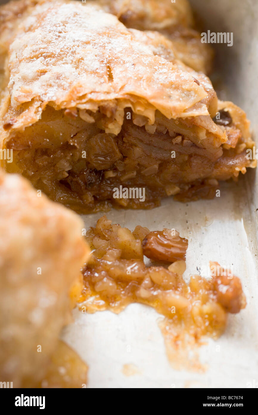Apple strudel, a slice cut Stock Photo - Alamy