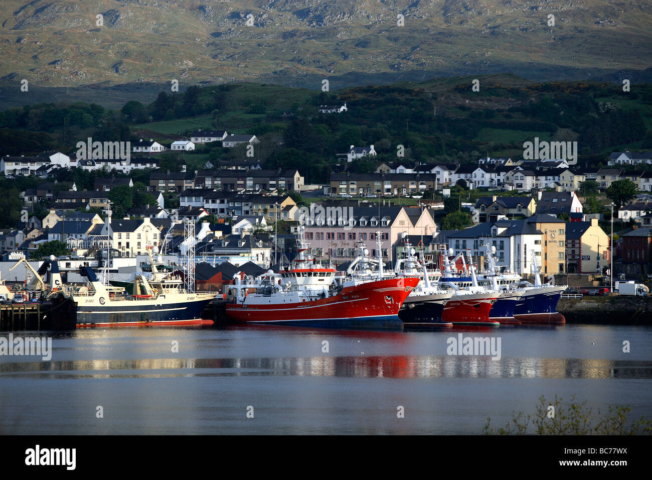 Killybegs Village and Fishing Boat Harbour County Donegal Ireland Stock ...