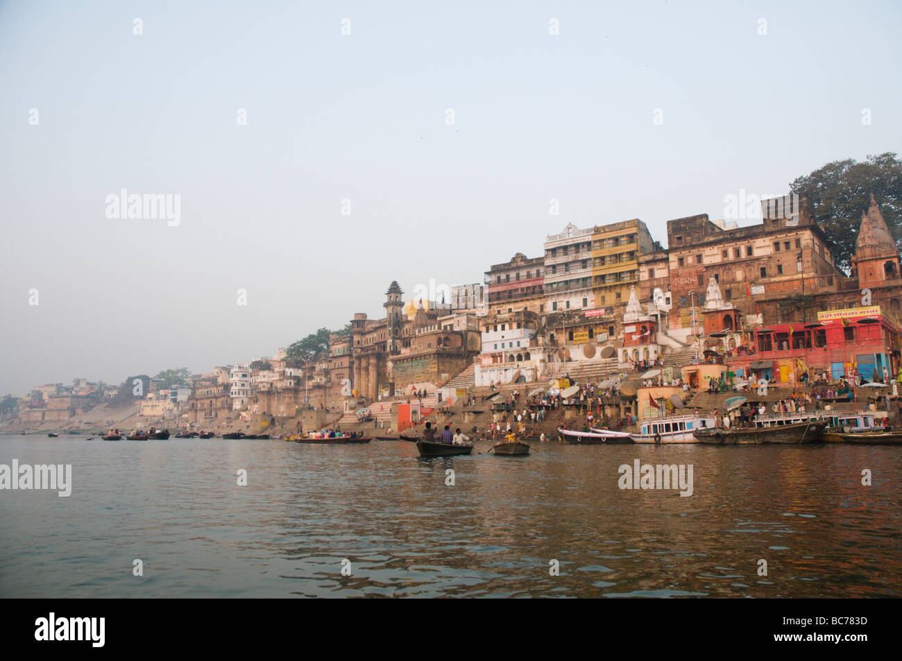 ghats along the river ganges, varanasi Stock Photo - Alamy