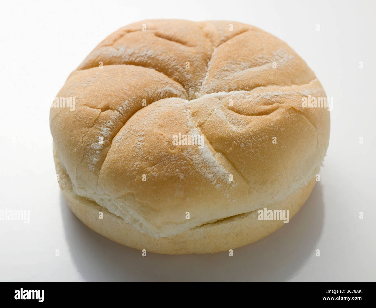 A bread roll, split Stock Photo - Alamy