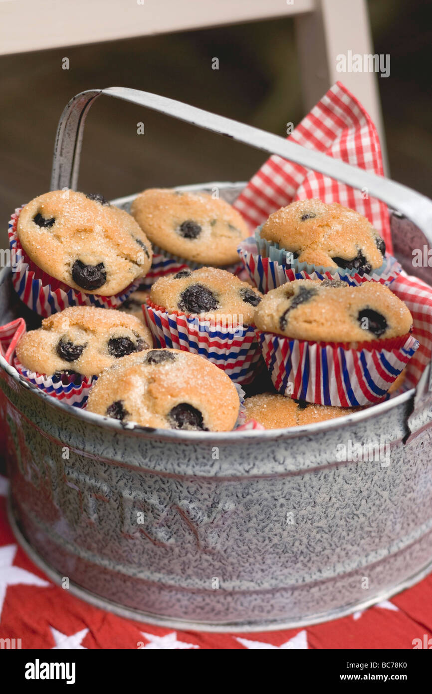 Blueberry muffins for the 4th of July (USA Stock Photo - Alamy