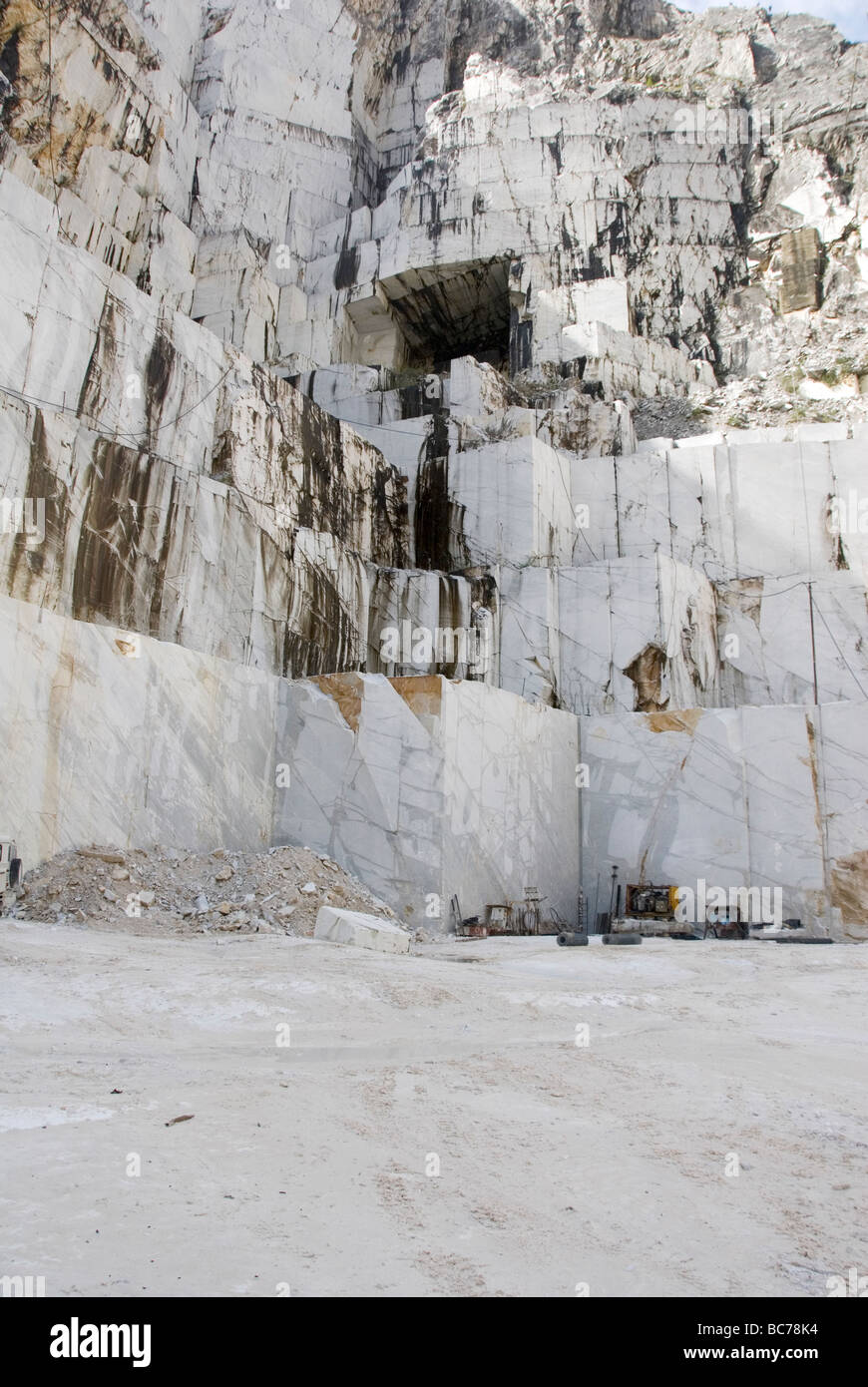 Marble blocks still in the mountain in the Quarry at Carrara Stock ...