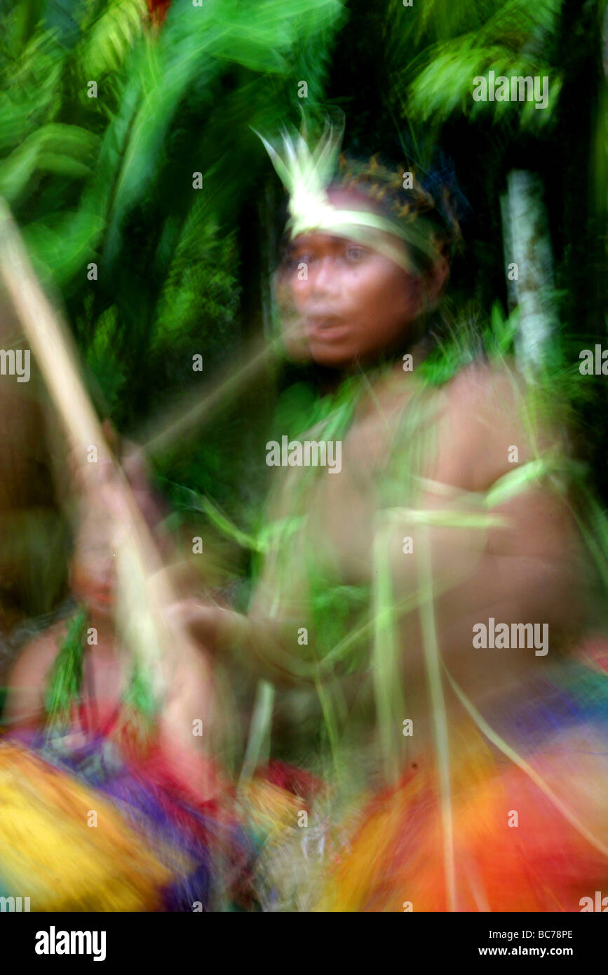 Pacific Islander in traditional dress during a ceremony Stock Photo - Alamy