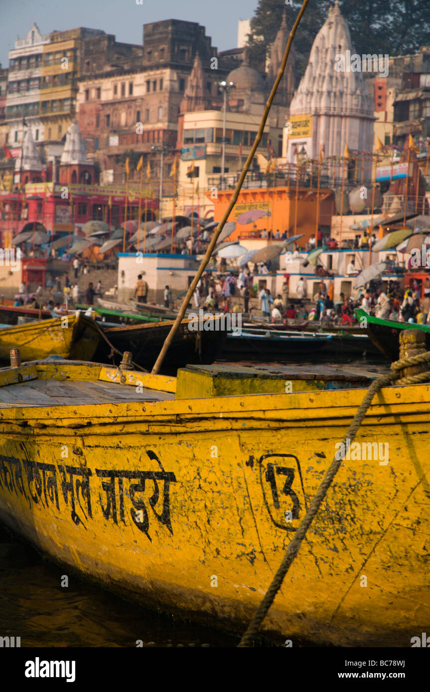 boats on the river ganges, varanasi Stock Photo - Alamy