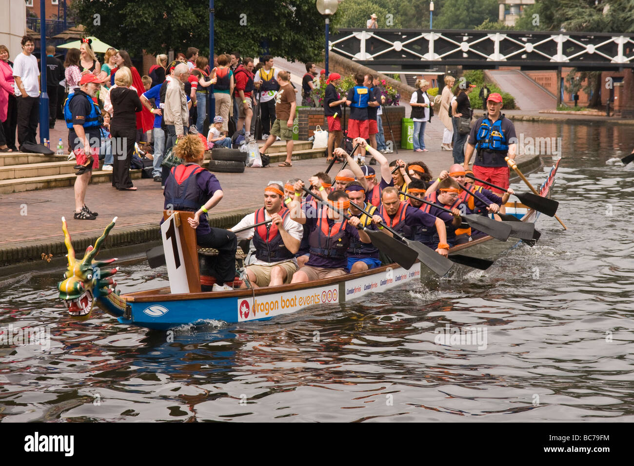 "dragon boat" racing on the canal in Birmingham uk Stock Photo - Alamy
