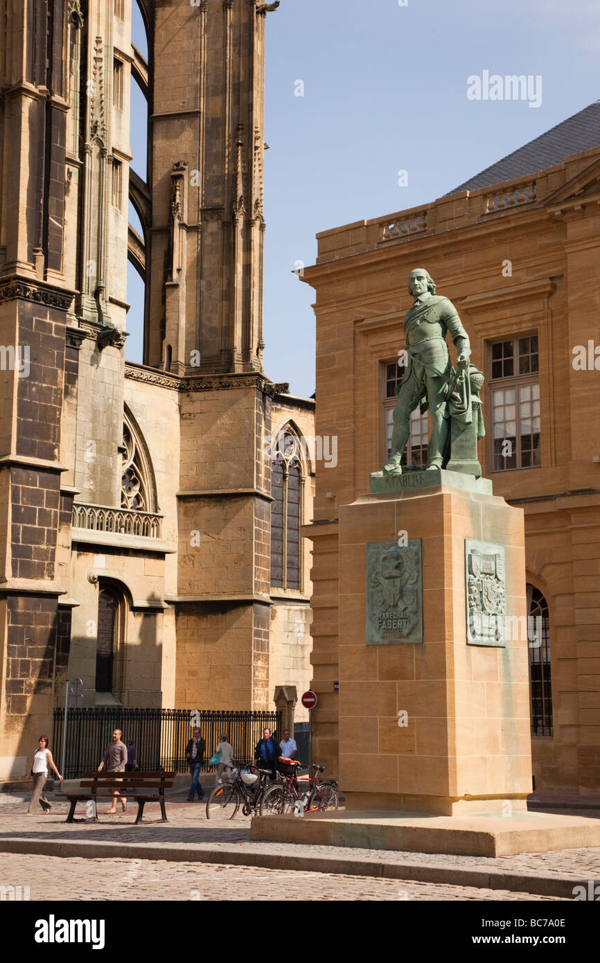 Metz France. Bronze statue of Marshal Abraham de Fabert by St Etienne ...