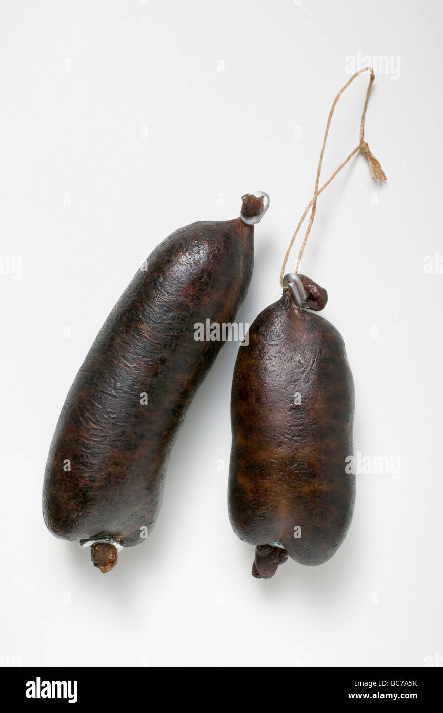 Two black puddings Stock Photo - Alamy