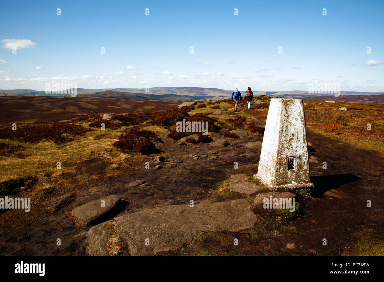 Trig,Triangulation point,Stanage edge,Peak District national park ...