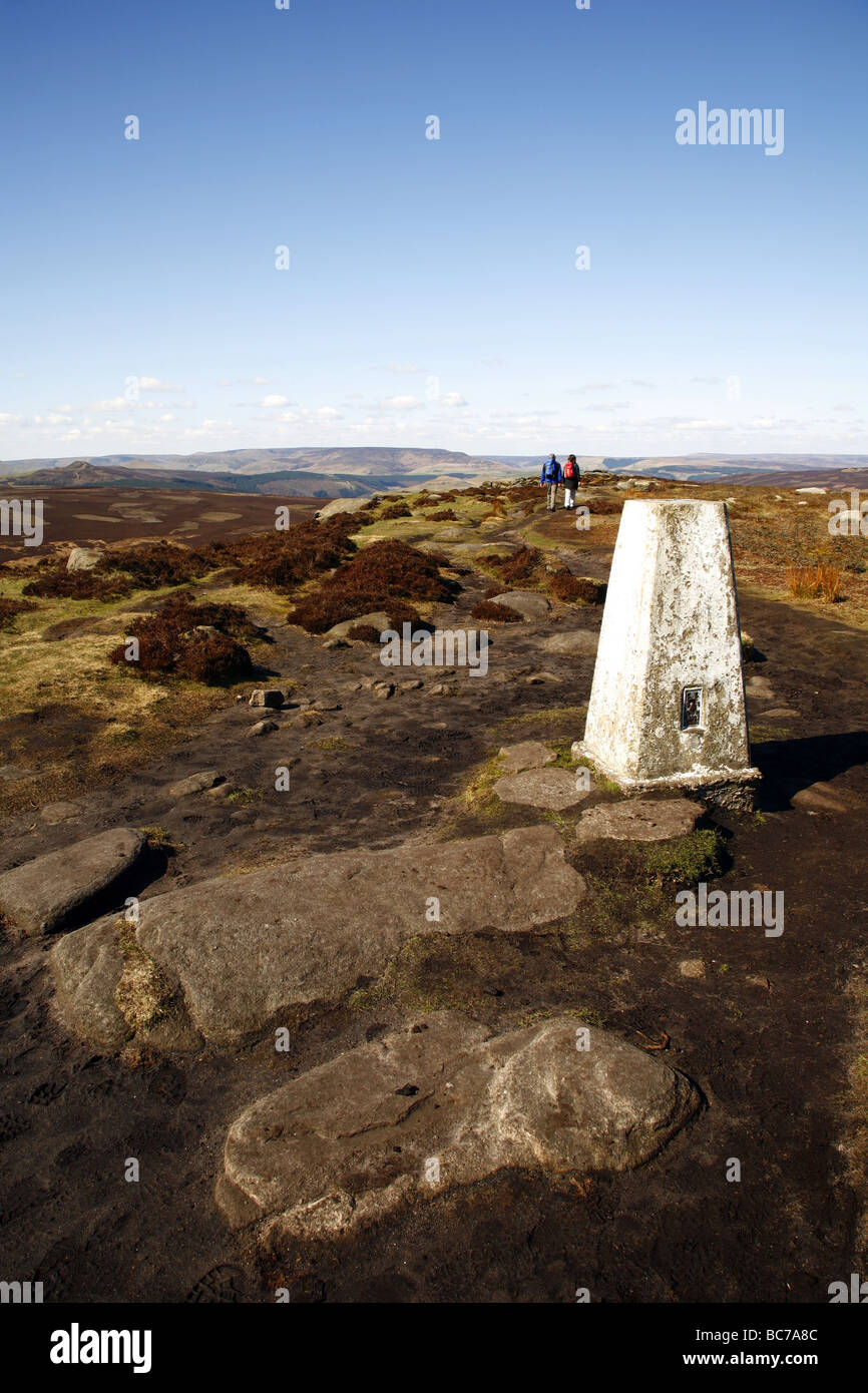 Trig,Triangulation point,Stanage edge,Peak District national park ...