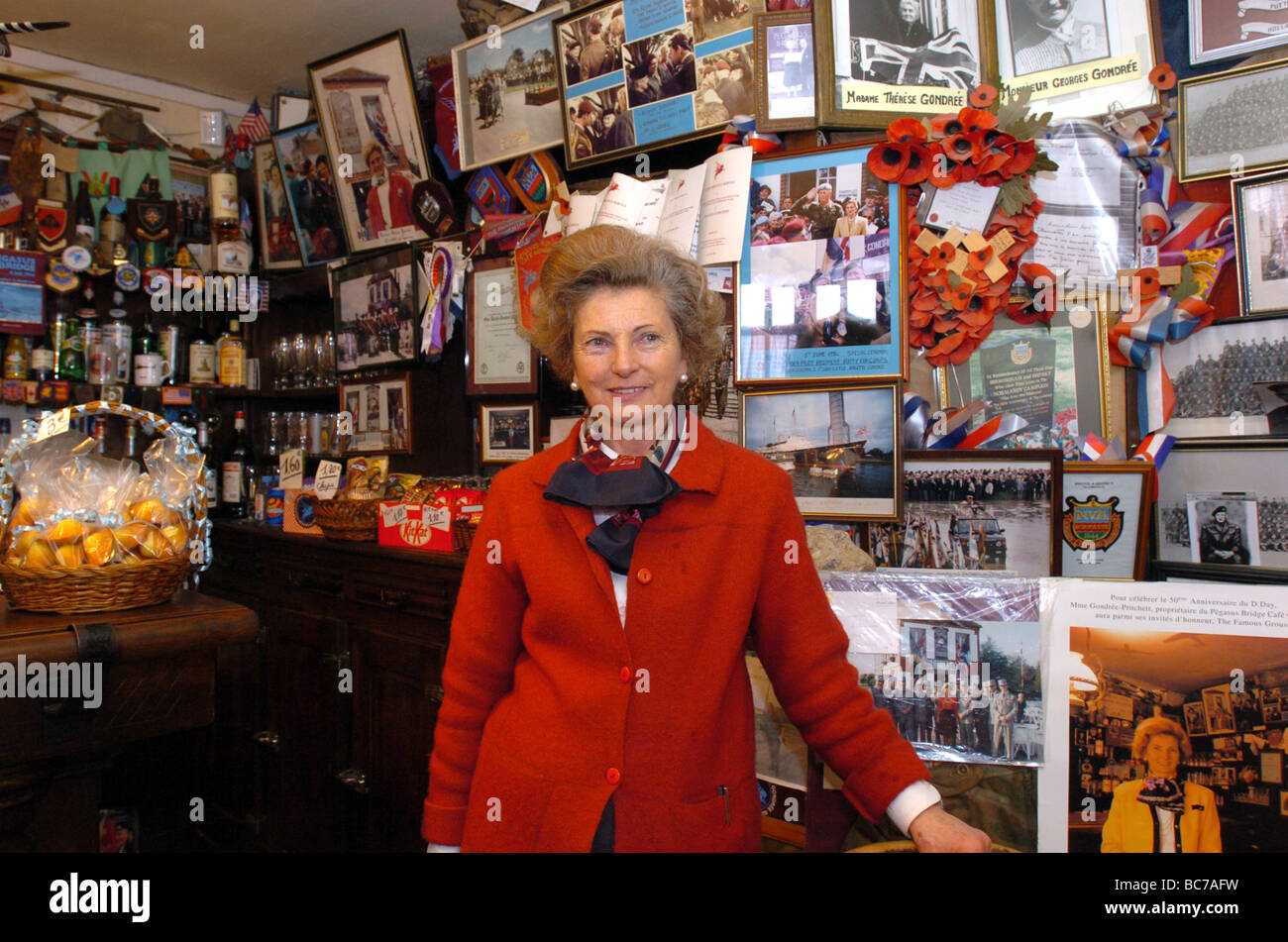Madame Arlette Gondree Pritchett proprietor of the Pegasus Bridge Cafe ...
