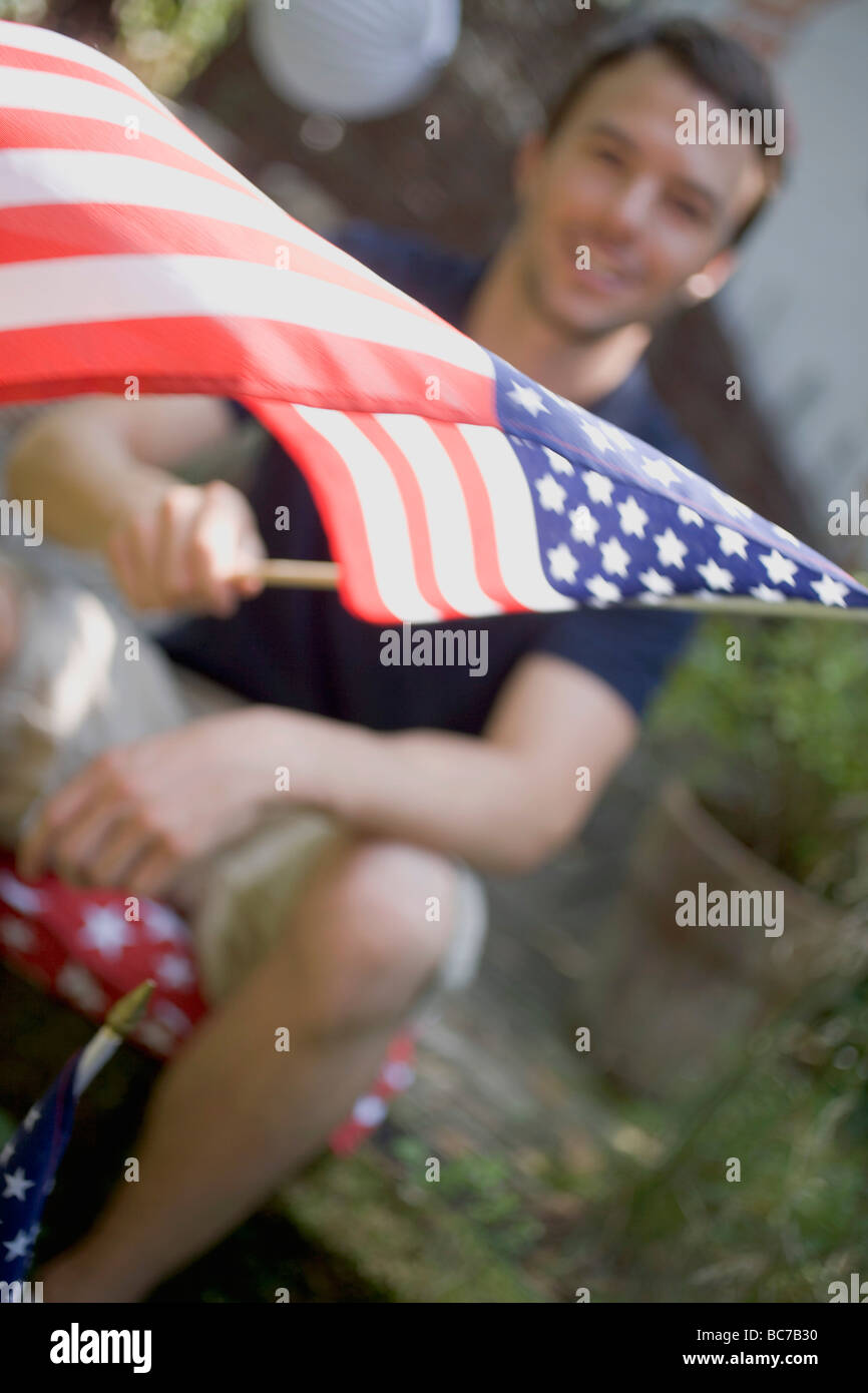 Waving american flag hi-res stock photography and images - Alamy