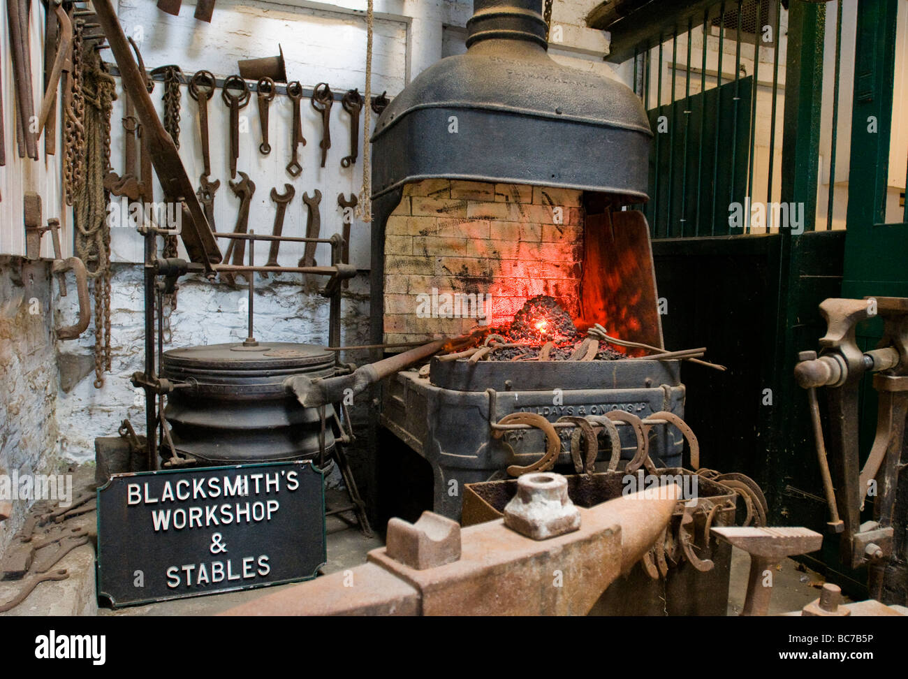 A blacksmith's forge/workshop at Bradford Industrial Museum, West ...