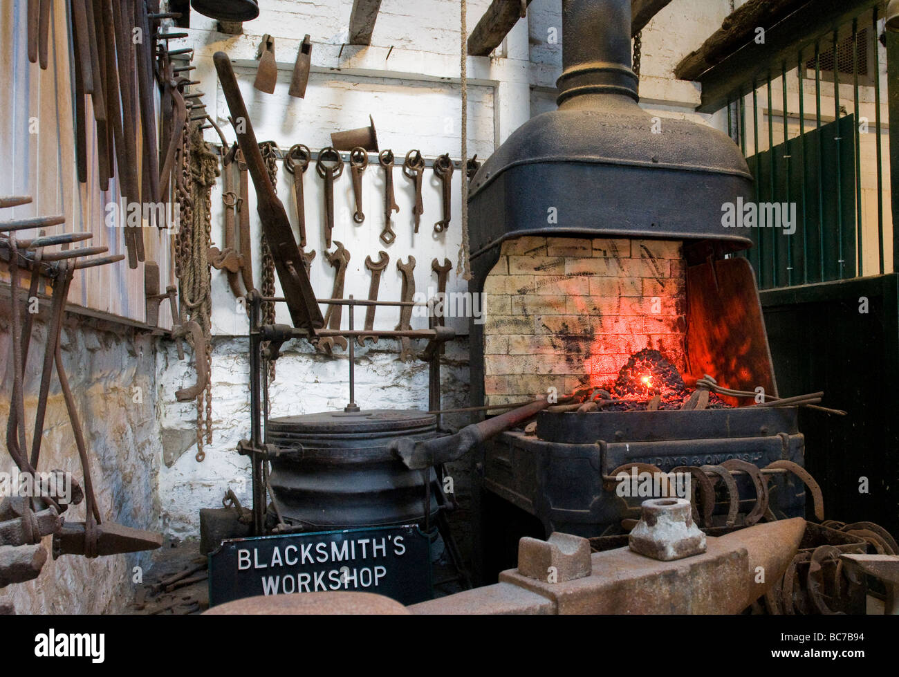 A blacksmith's forge/workshop at Bradford Industrial Museum, West ...