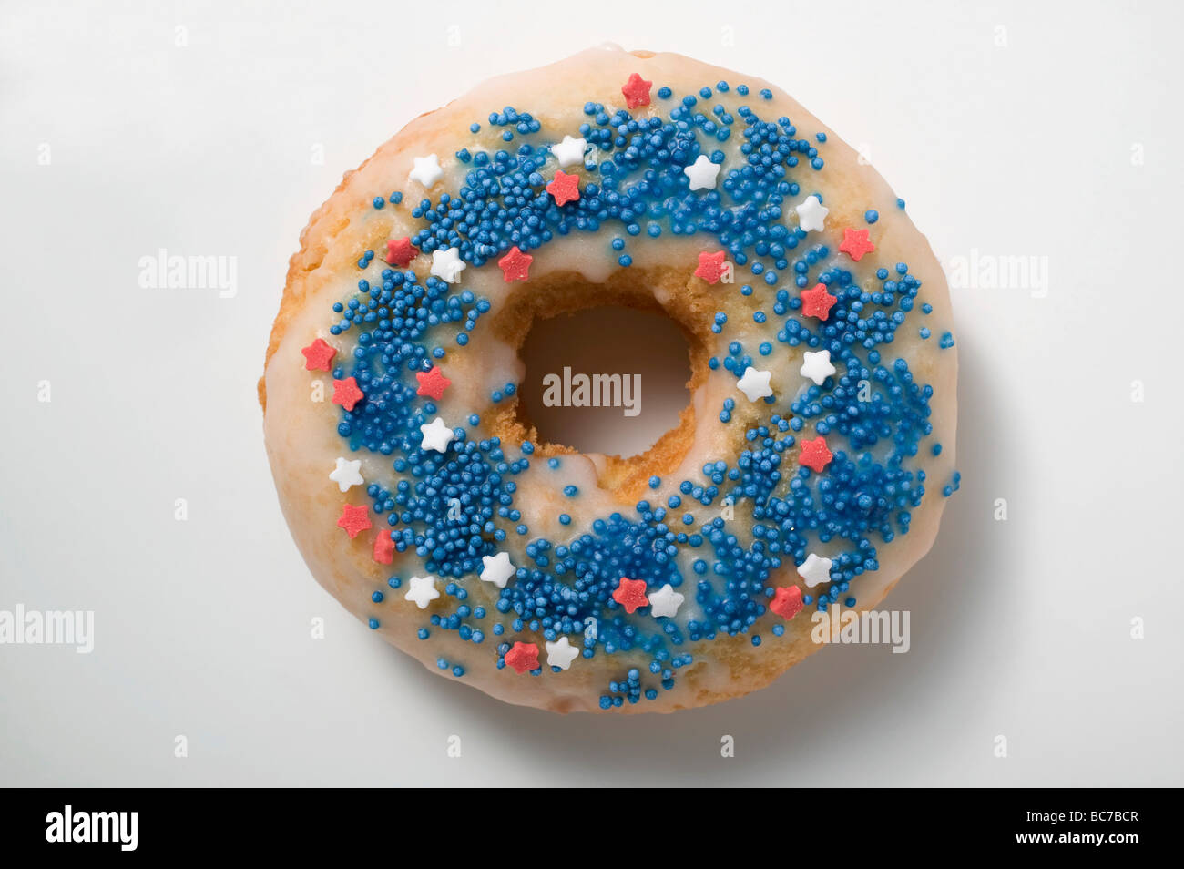 Doughnut with sprinkles and stars (red, white and blue Stock Photo - Alamy
