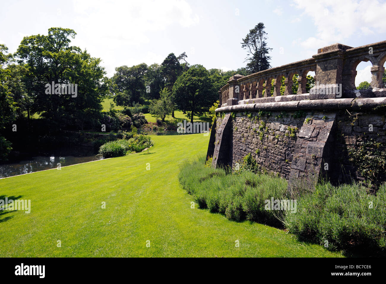 Landscaped English garden in Holcombe Court, Devon, UK Stock Photo - Alamy