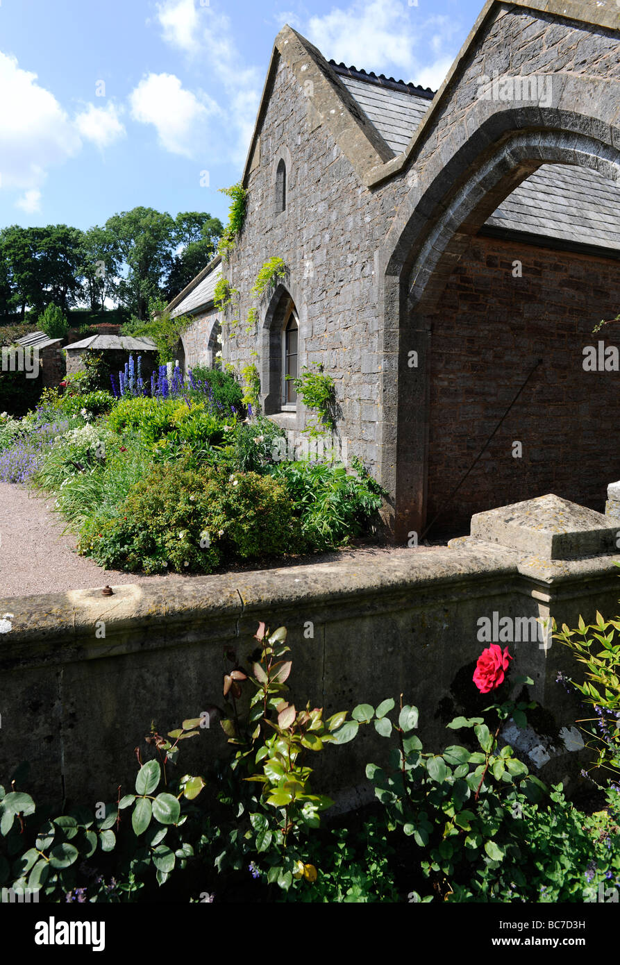 English Garden in Holcombe Court, Devon, UK Stock Photo - Alamy