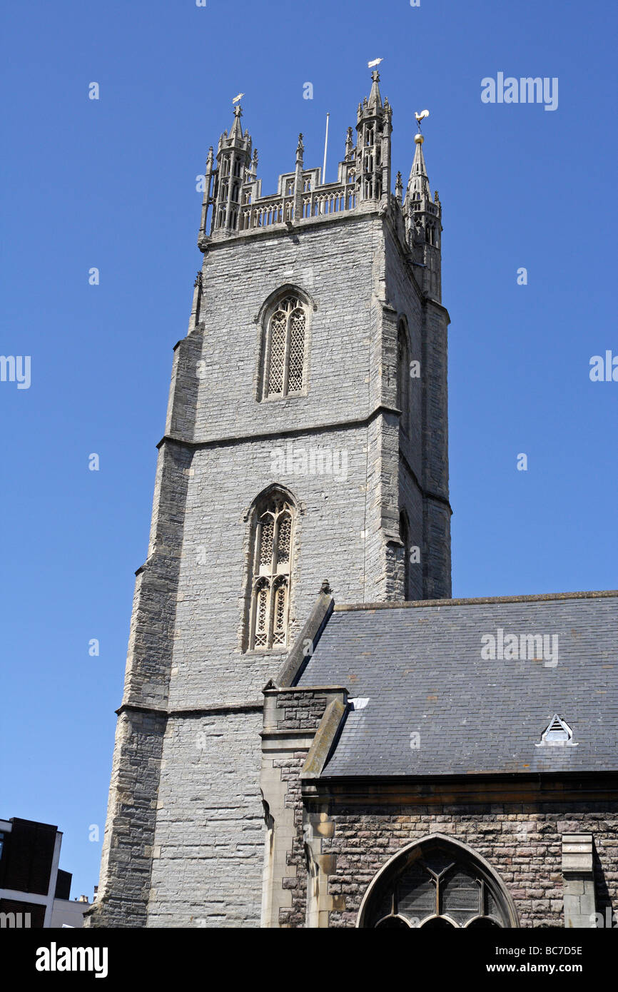 City center with parish church of st john baptist hi-res stock ...