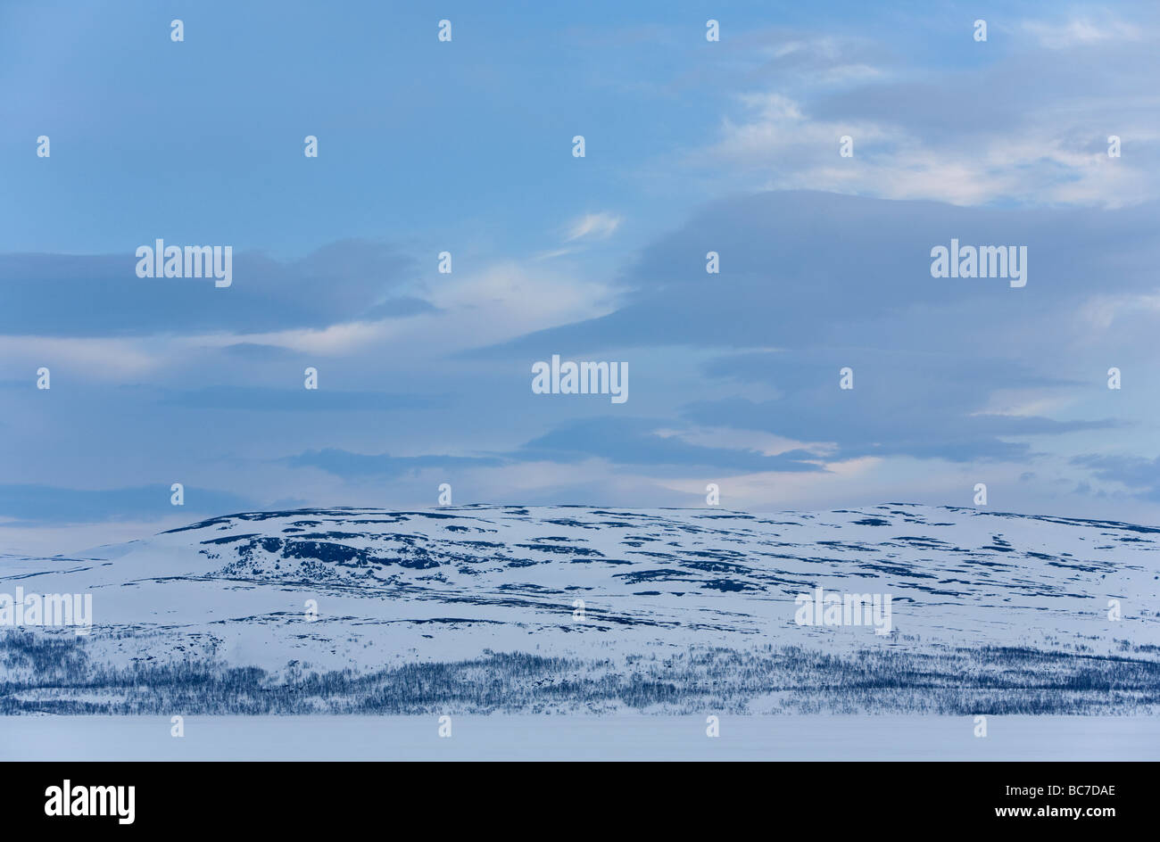 Fells and mountains at the Swedish side of the Lake Kilpisjärvi ...