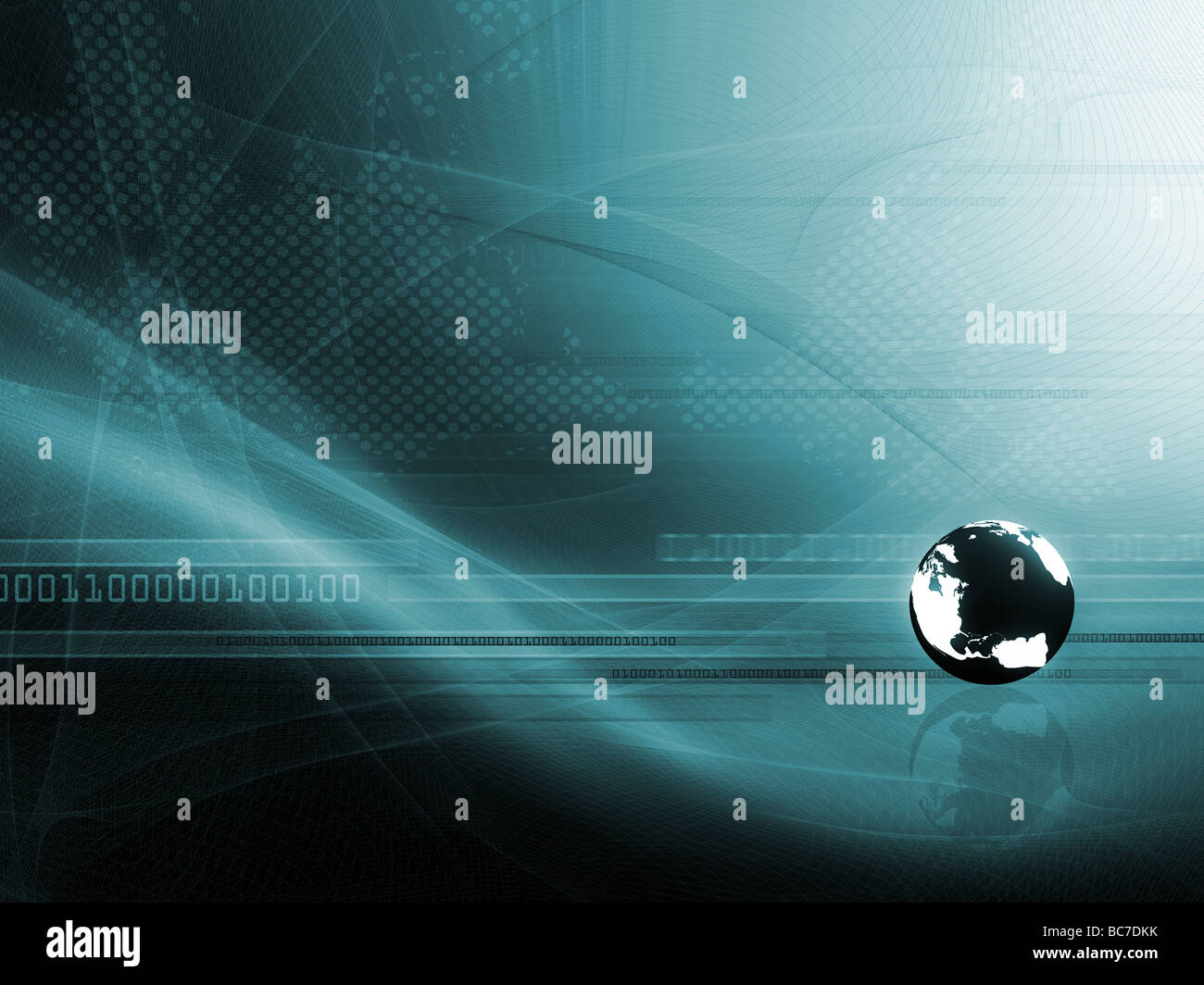 Background with abstract smooth lines and globe Stock Photo - Alamy