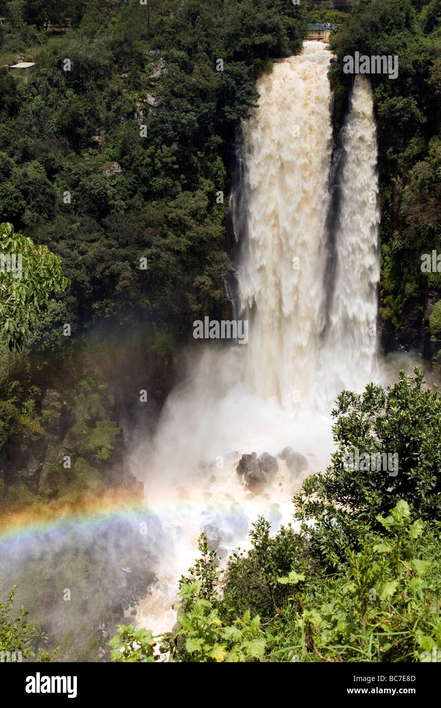 Thomson Falls with rainbow - Nyahururu, Kenya Stock Photo - Alamy
