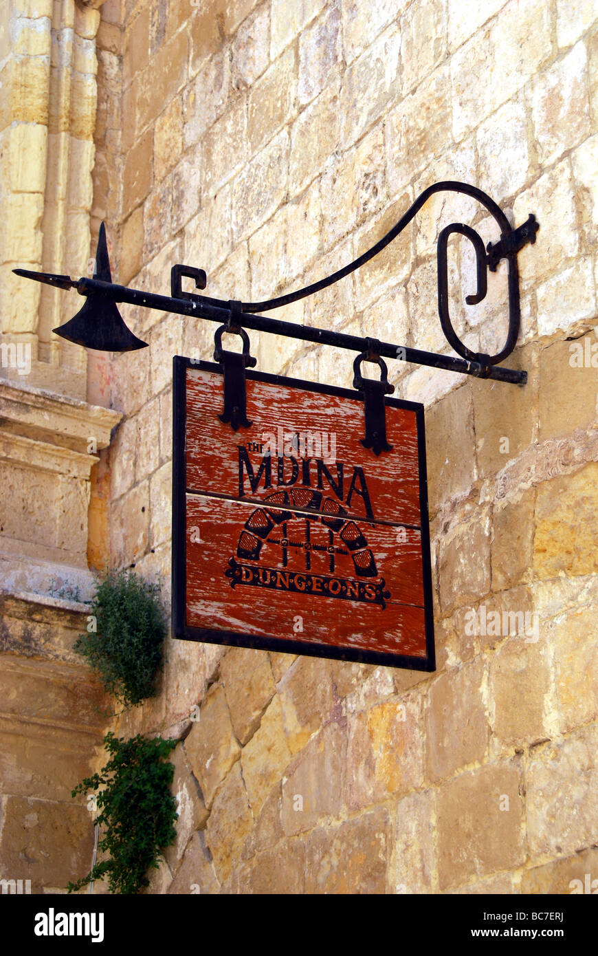 Dungeon sign in the Mdina also known as "The Silent City" on the ...