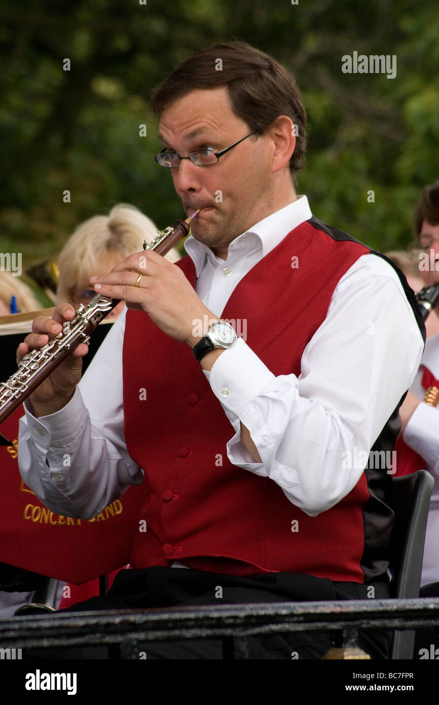 wind section brass band musician greenwich park london england UK ...