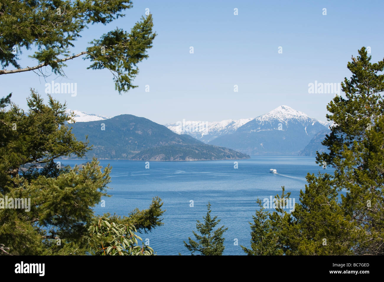 Howe Sound scenery on the sea to sky highway near Vancouver British Columbia Canada Stock Photo ...