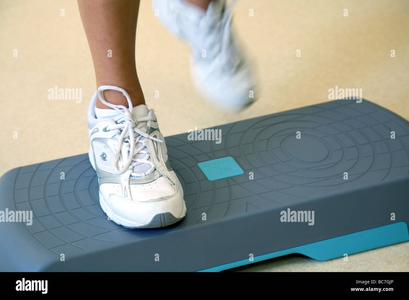 A person doing Step Aerobics exercise close up, UK Stock Photo - Alamy
