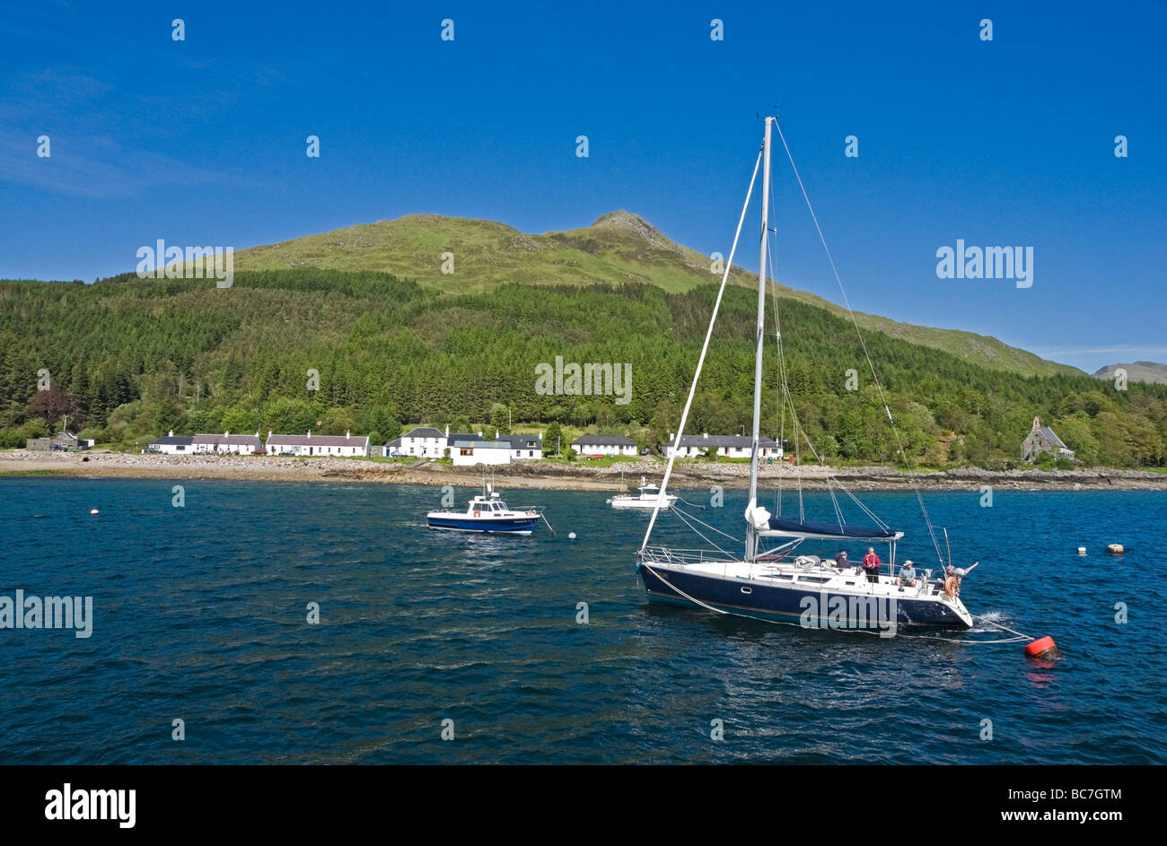 The village of Inverie in Inverie Bay Loch Nevis on Knoydart the West ...