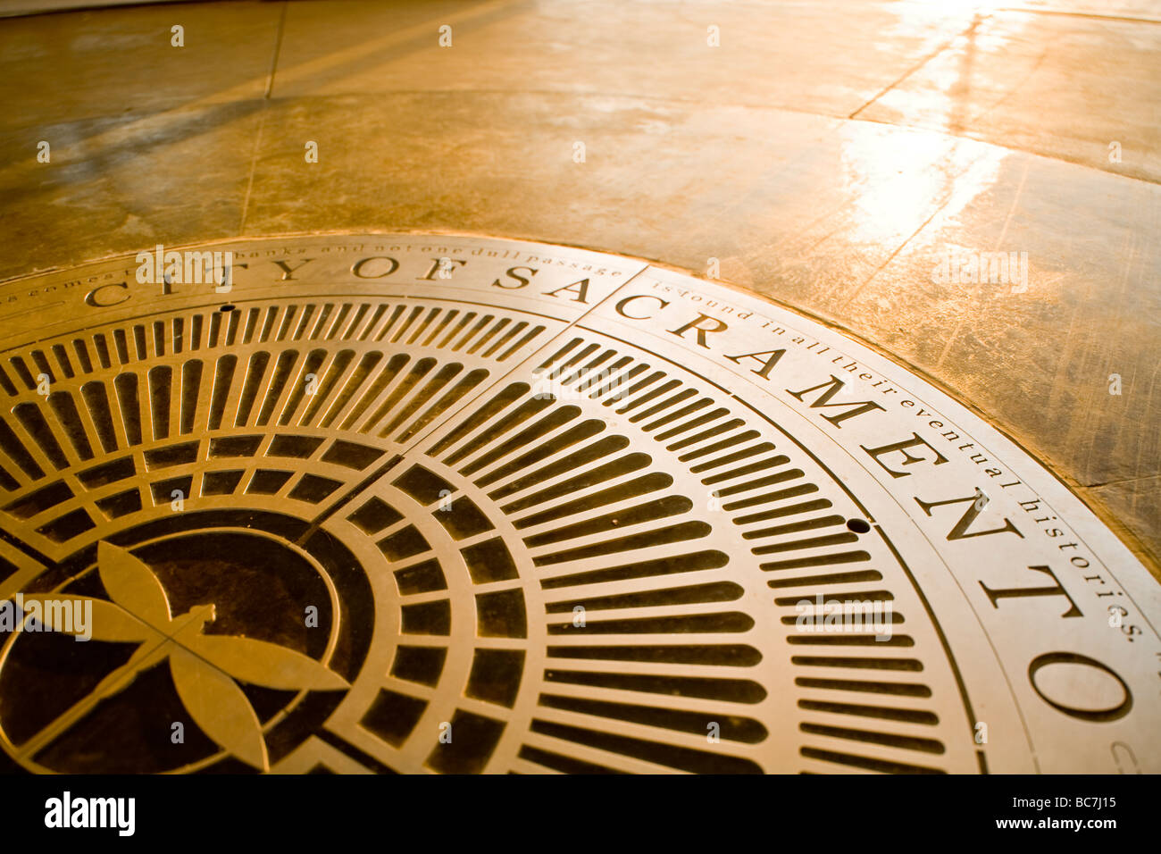 City of Sacramento Crest in Sac River Water intake platfom Stock Photo ...