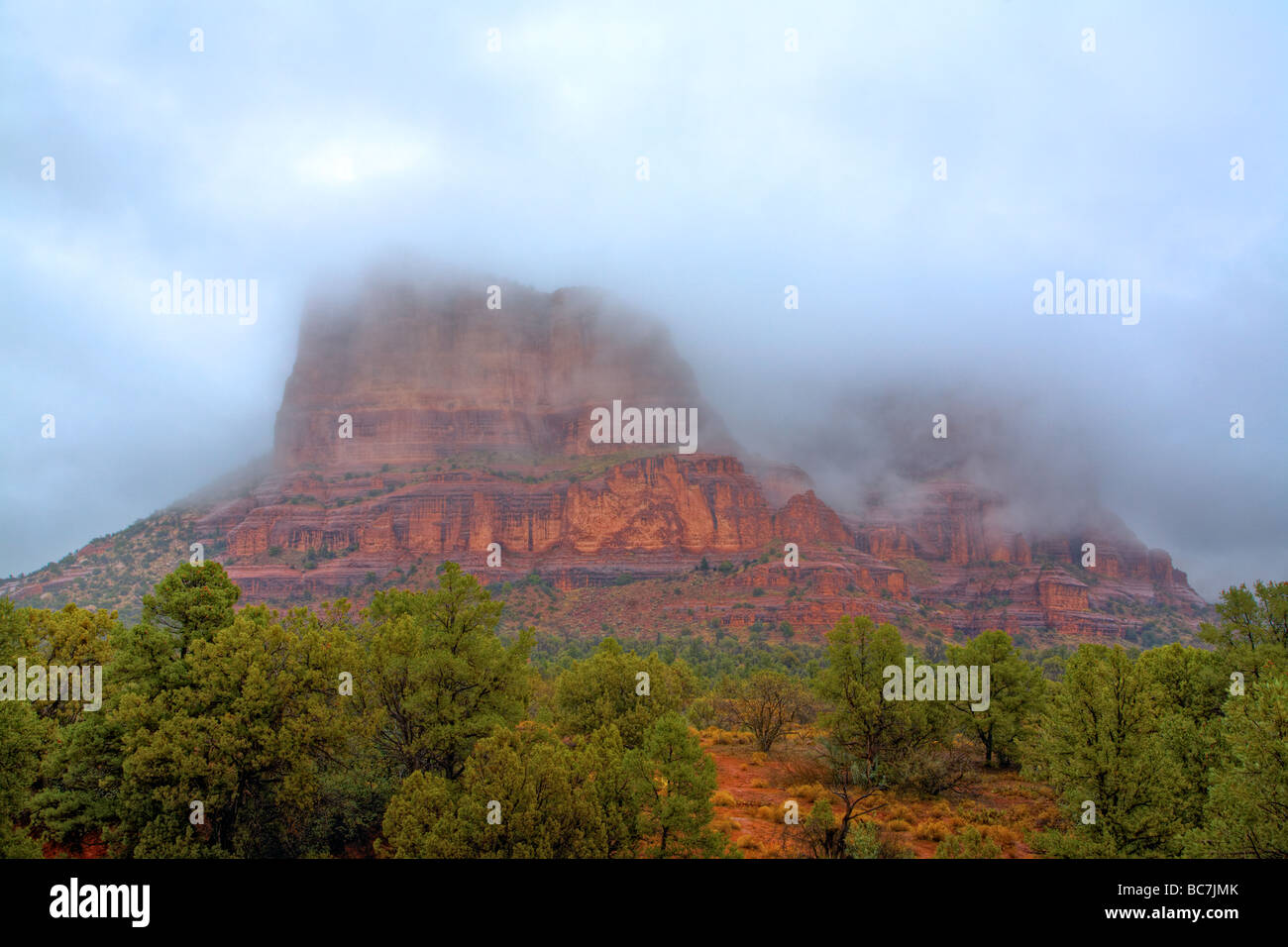 Red Rocks in rainy weather Stock Photo - Alamy
