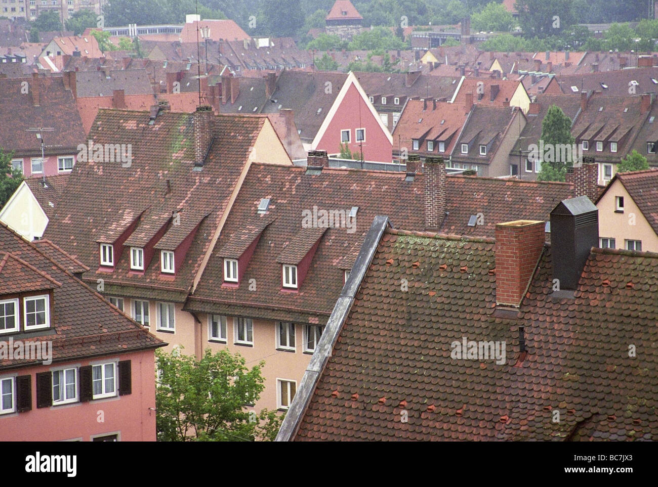 Roofs and houses view, Nuremberg, Germany Stock Photo - Alamy