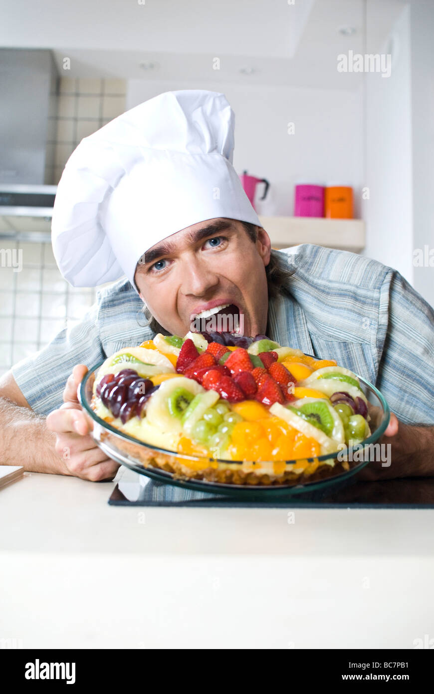 man with fruit cake Stock Photo - Alamy