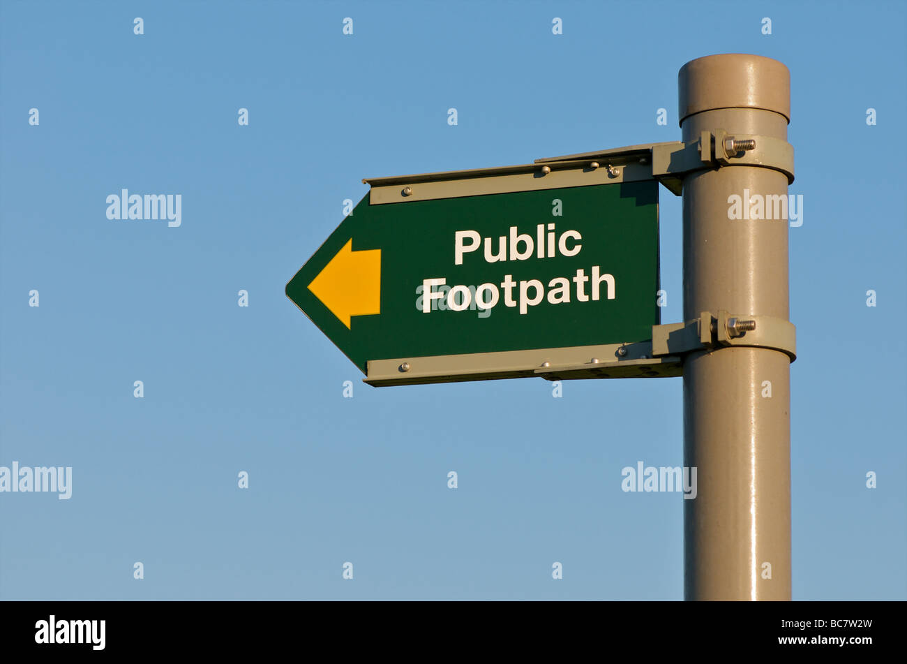 A public footpath signpost from the english countryside Stock Photo - Alamy