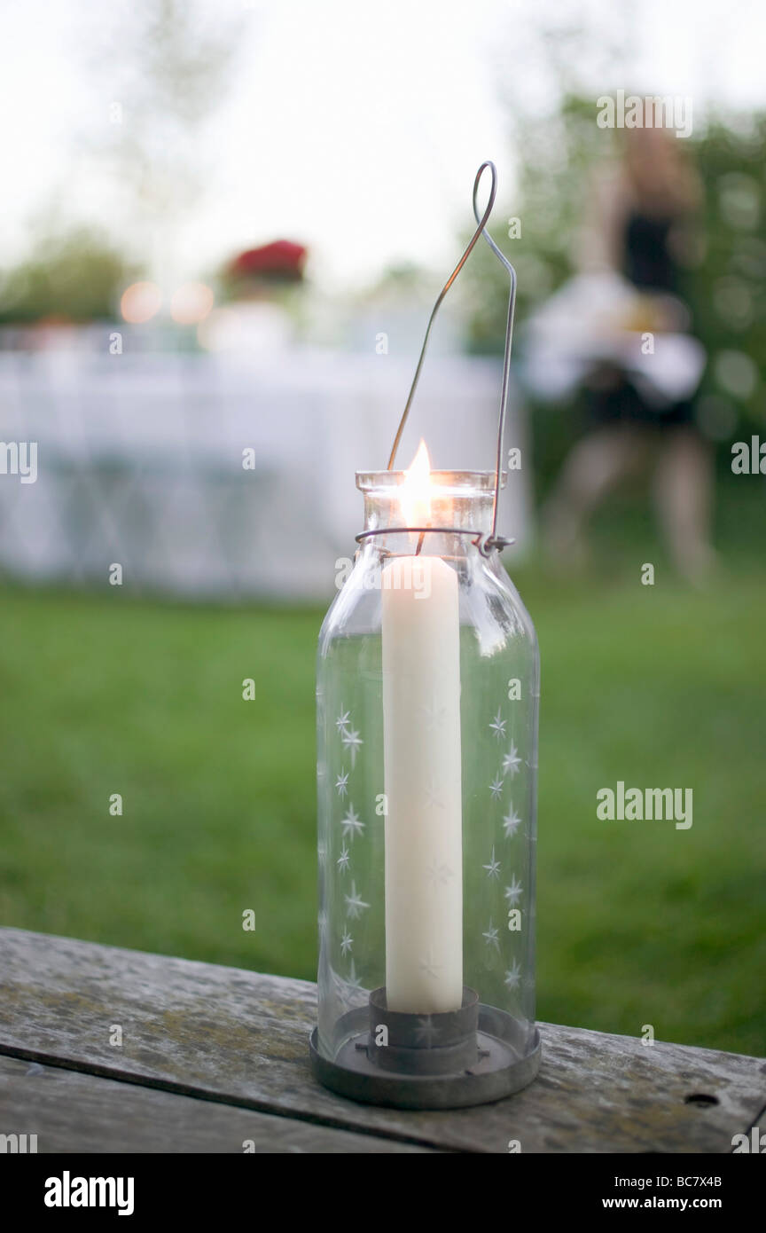 Windlight in garden Stock Photo - Alamy