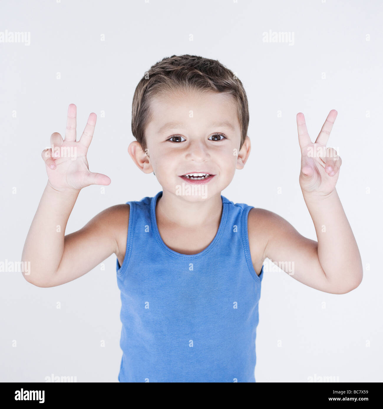 charming and expressive child portrait studio isolated background Stock ...
