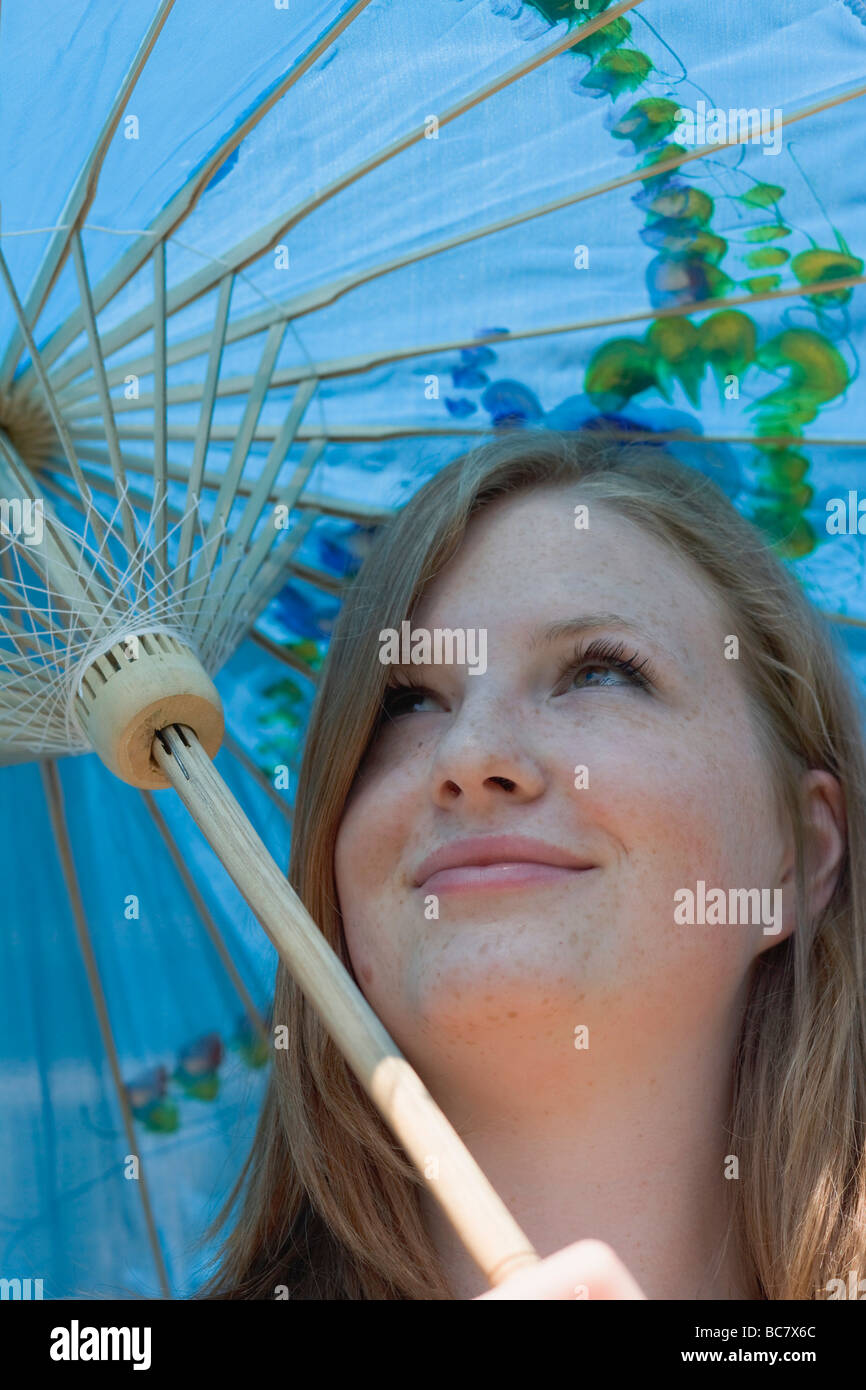 Woman with parasol hi-res stock photography and images - Alamy