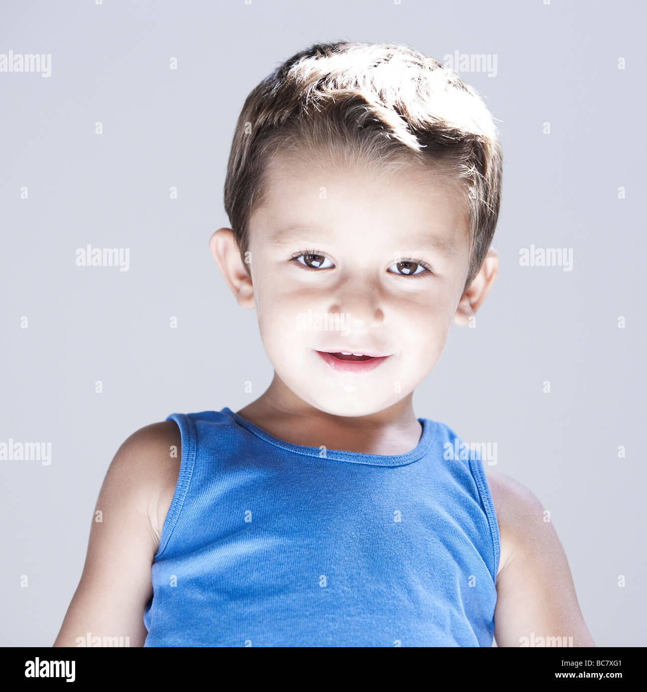 charming and expressive child portrait studio isolated background Stock ...
