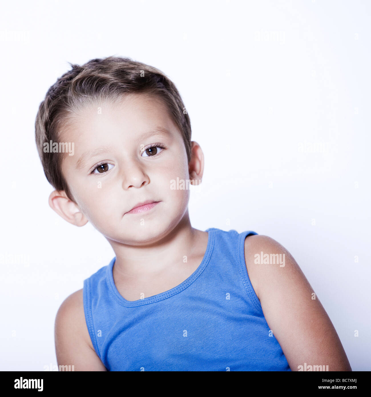 charming and expressive child portrait studio isolated background Stock ...