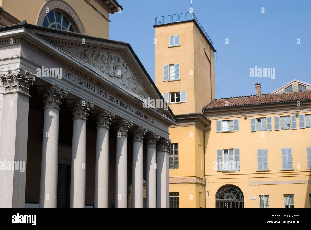 Aula Magna columns, university of Pavia Lombardy Northern Italy Stock ...
