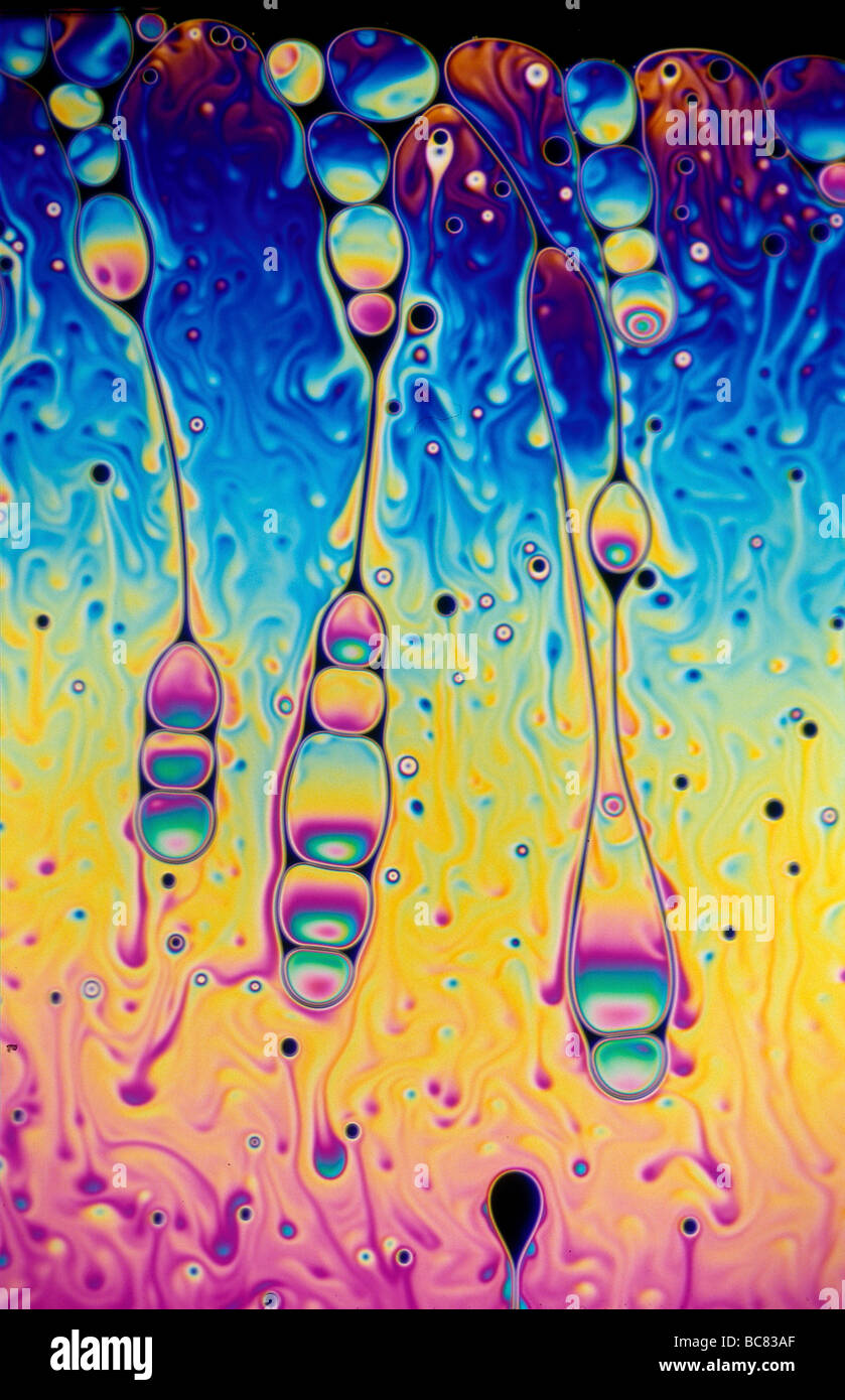 Interference patterns on soap film Stock Photo - Alamy